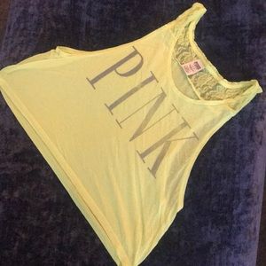 PINK Victoria's Secret | Tops | Yellow Neon Pink Crop Top | Poshmark